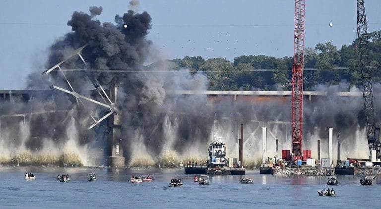 I-70 steel bridge over the Missouri River demolished - Webb City Sentinel